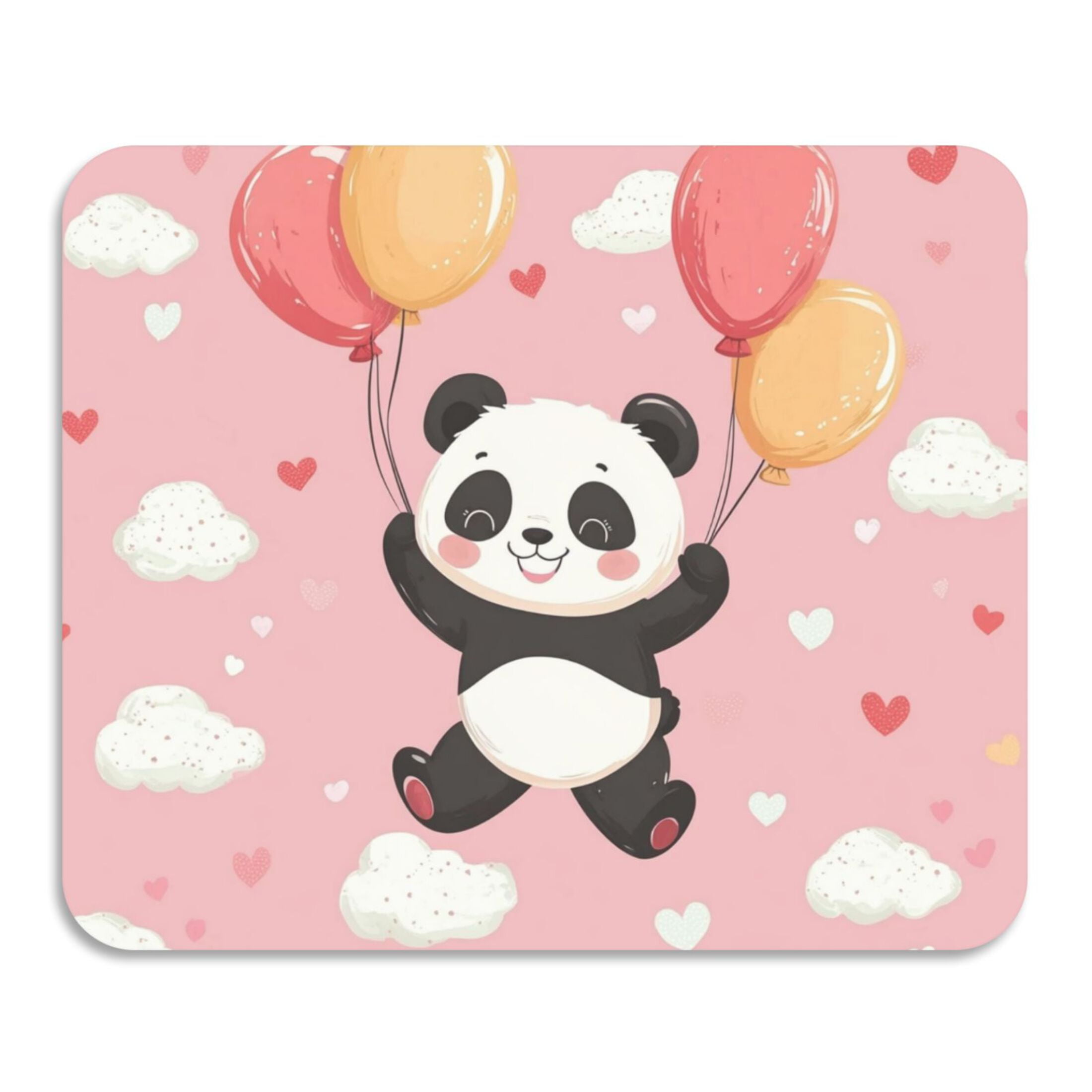 Cute Panda Flying with Balloons Valentine Diatomite Dish Drying Mat ...