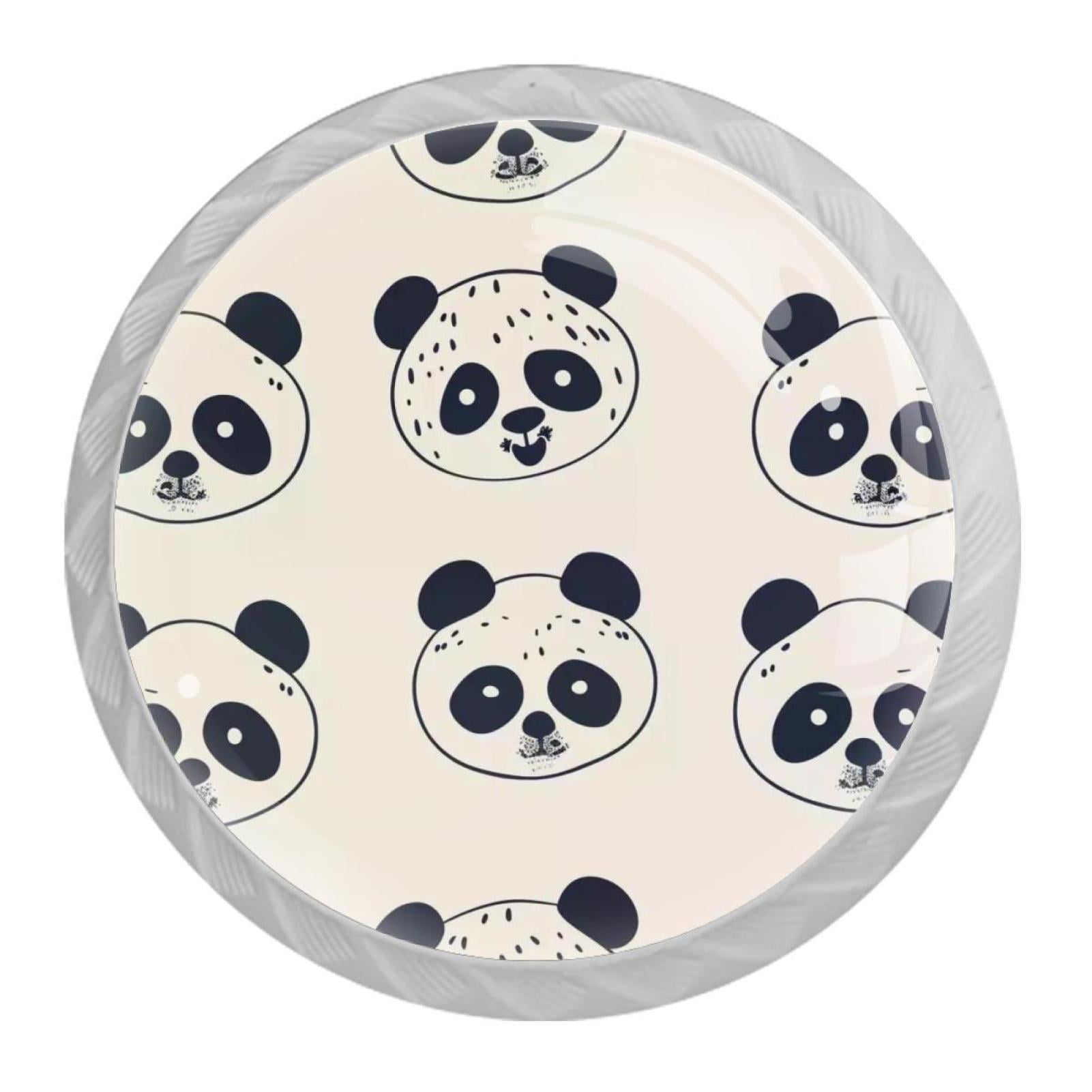 Cute Panda Heads Drawer Knobs, 4 Piece Set Decorative Kitchen Knobs ...