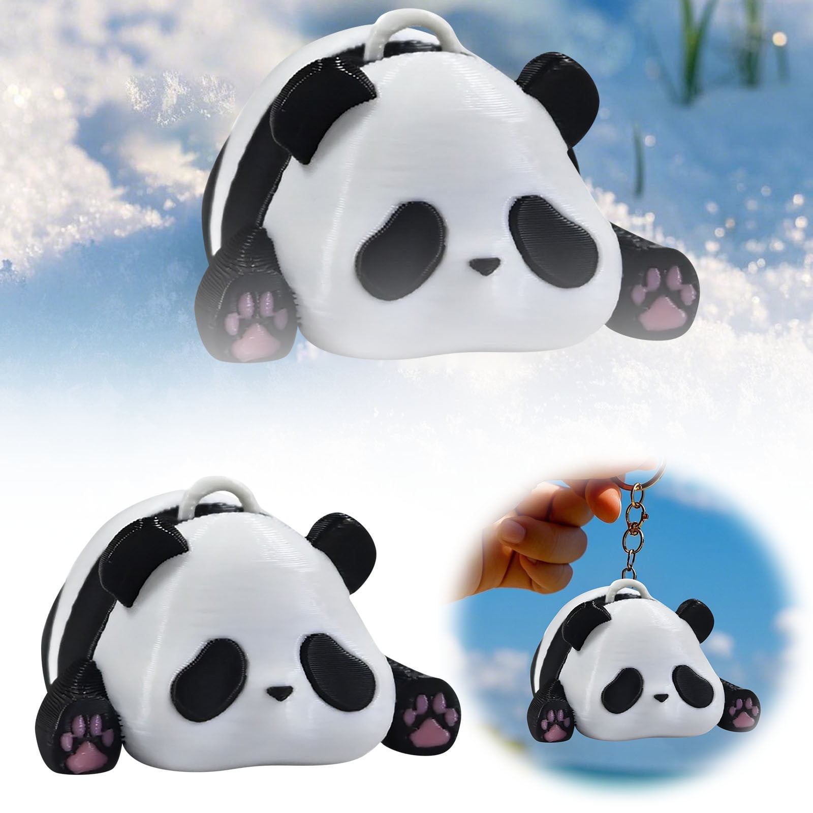 Cute Panda Keychain, 3D Printed Panda Keychain Cute and Durable Animal ...