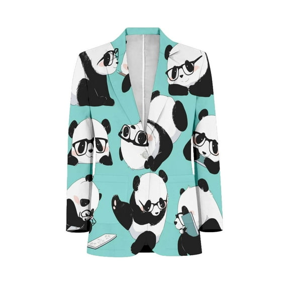 Cute Panda Mens Suits Shawl Collar Slim Fit Suit Mens Groom Jacket ...