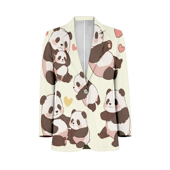 Cute Panda Mens Suits Shawl Collar Slim Fit Suit Mens Groom Jacket ...