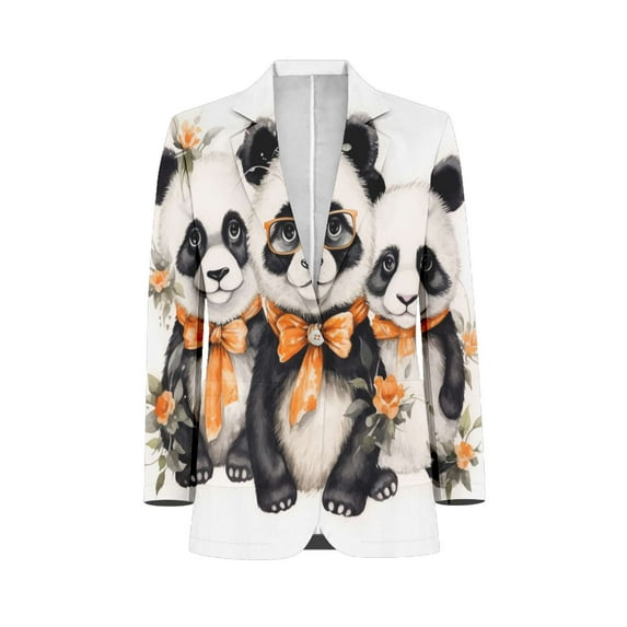 Cute Panda Mens Suits Shawl Collar Slim Fit Suit Mens Groom Jacket ...