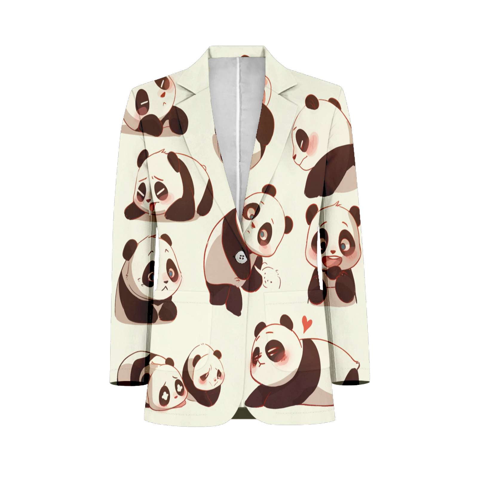 Cute Panda Mens Suits Shawl Collar Slim Fit Suit Mens Groom Jacket ...