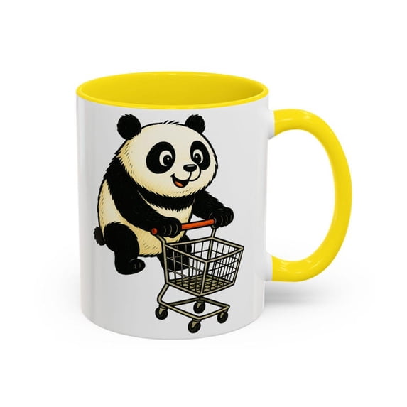 Cute Panda Mug Riding S1Hopping C1Art, Funny Animal Coffee Cup Gift for ...