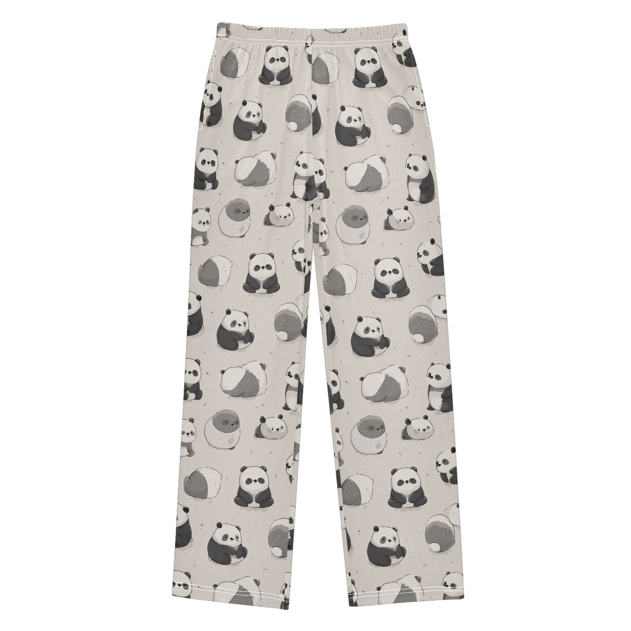 Cute Panda Pajama Pants Soft and Lightweight Elastic Waistband Pajama ...