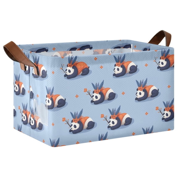 Cute Panda Pattern Collapsible Storage Bin Open Home Shelf Basket Water ...