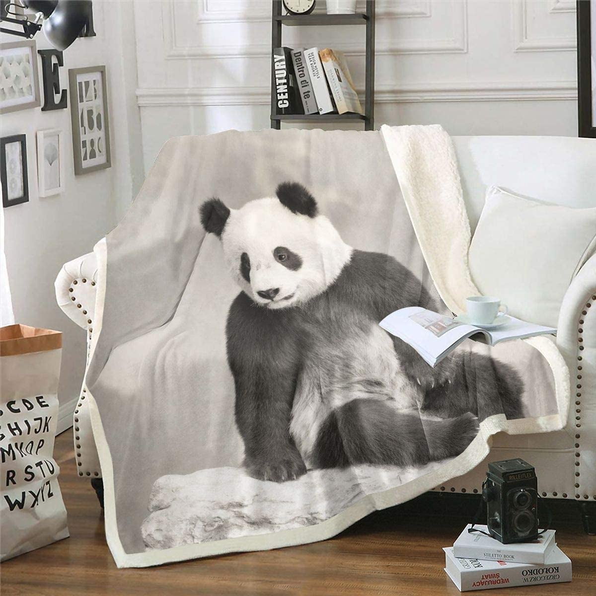 Cute Panda Plush Blanket Lovely Wild Animal Fleece Throw Blanket for Sofa Couch Bed Panda Bear ...