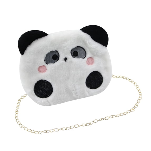 Cute Panda Plush Crossbody Purse Small Fluffy Satchel Shoulder Bag ...