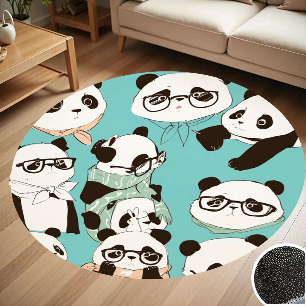 Cute Panda Round Carpet Living Room Bedroom Home Decoration Coffee Table Mat Lounge Rug Chair ...