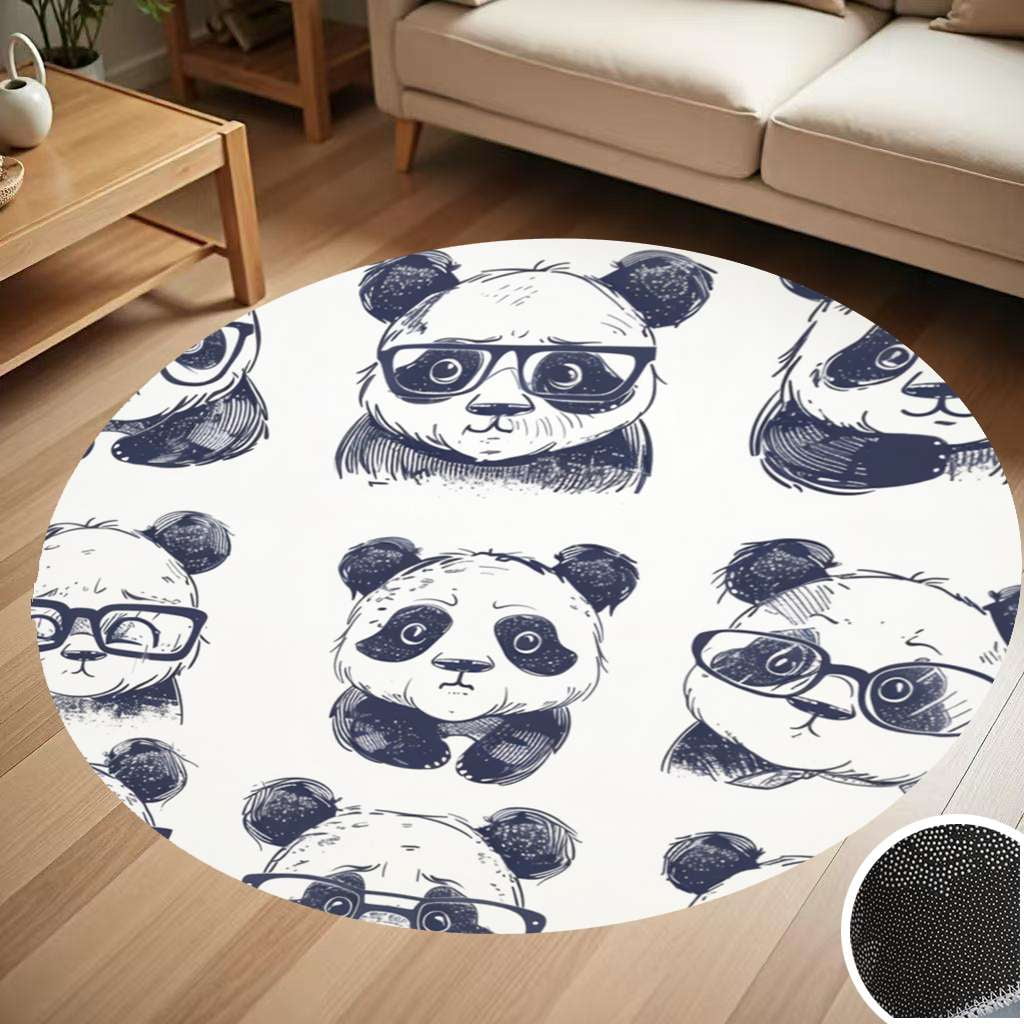 Cute Panda Round Carpet Living Room Bedroom Home Decoration Coffee ...