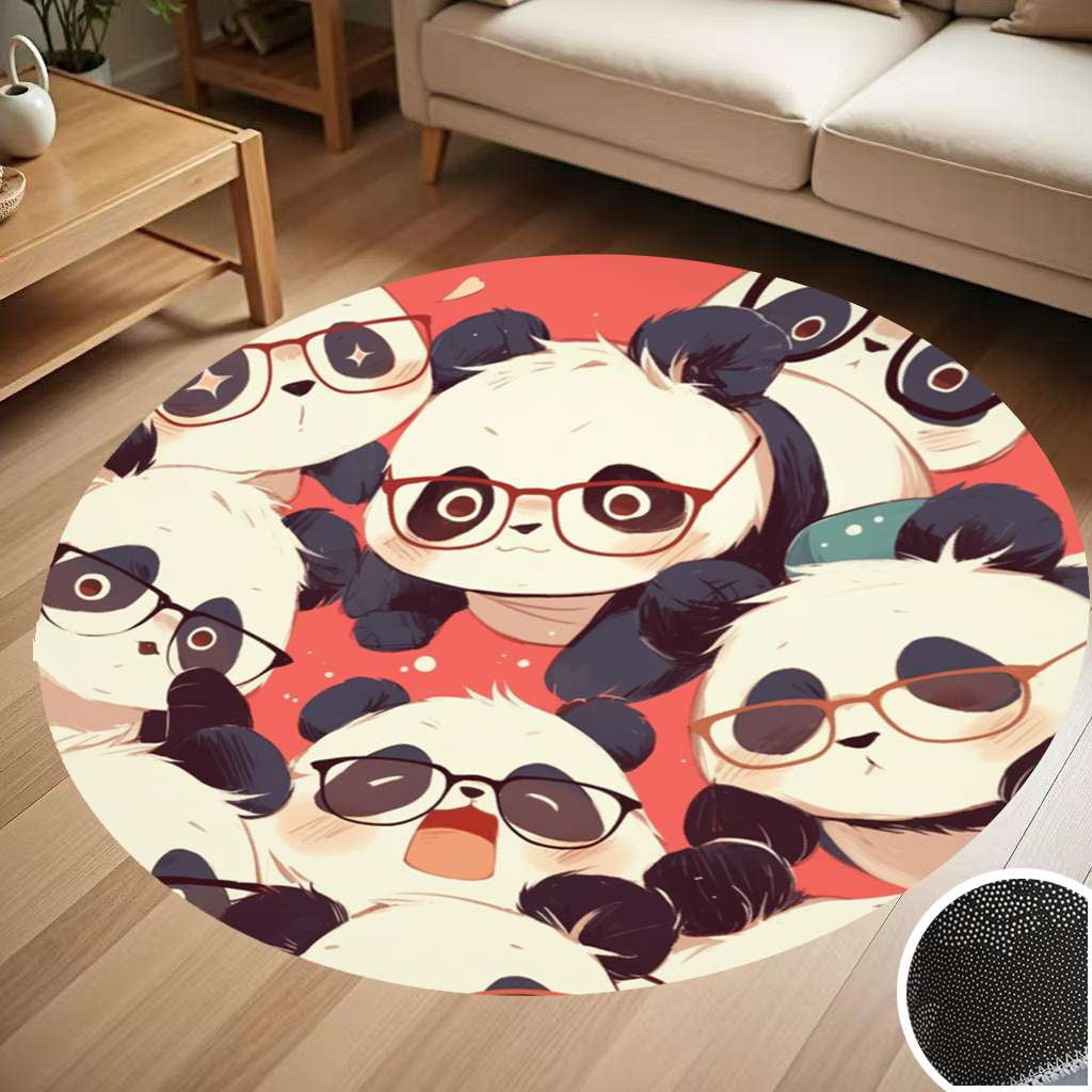 Cute Panda Round Carpet Living Room Bedroom Home Decoration Coffee ...