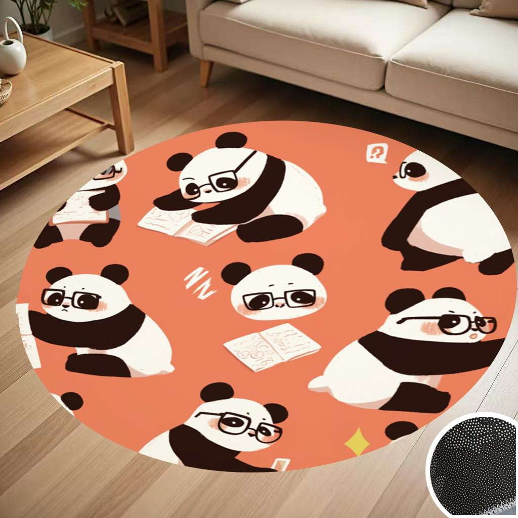 Cute Panda Round Carpet Living Room Bedroom Home Decoration Coffee ...
