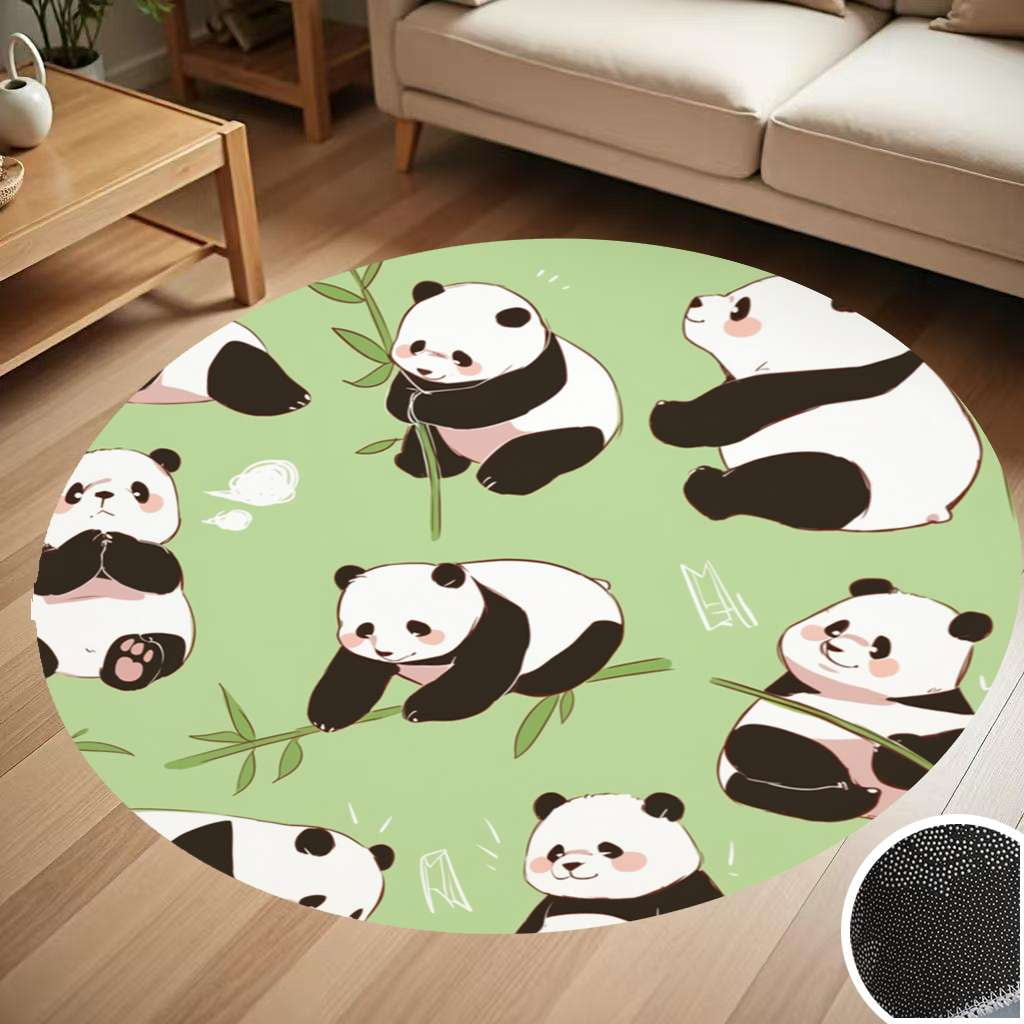 Cute Panda Round Carpet Living Room Bedroom Home Decoration Coffee ...