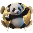 Cute Panda Round Tablecloth 55-60 Inch Round Fitted Table Cloth with ...