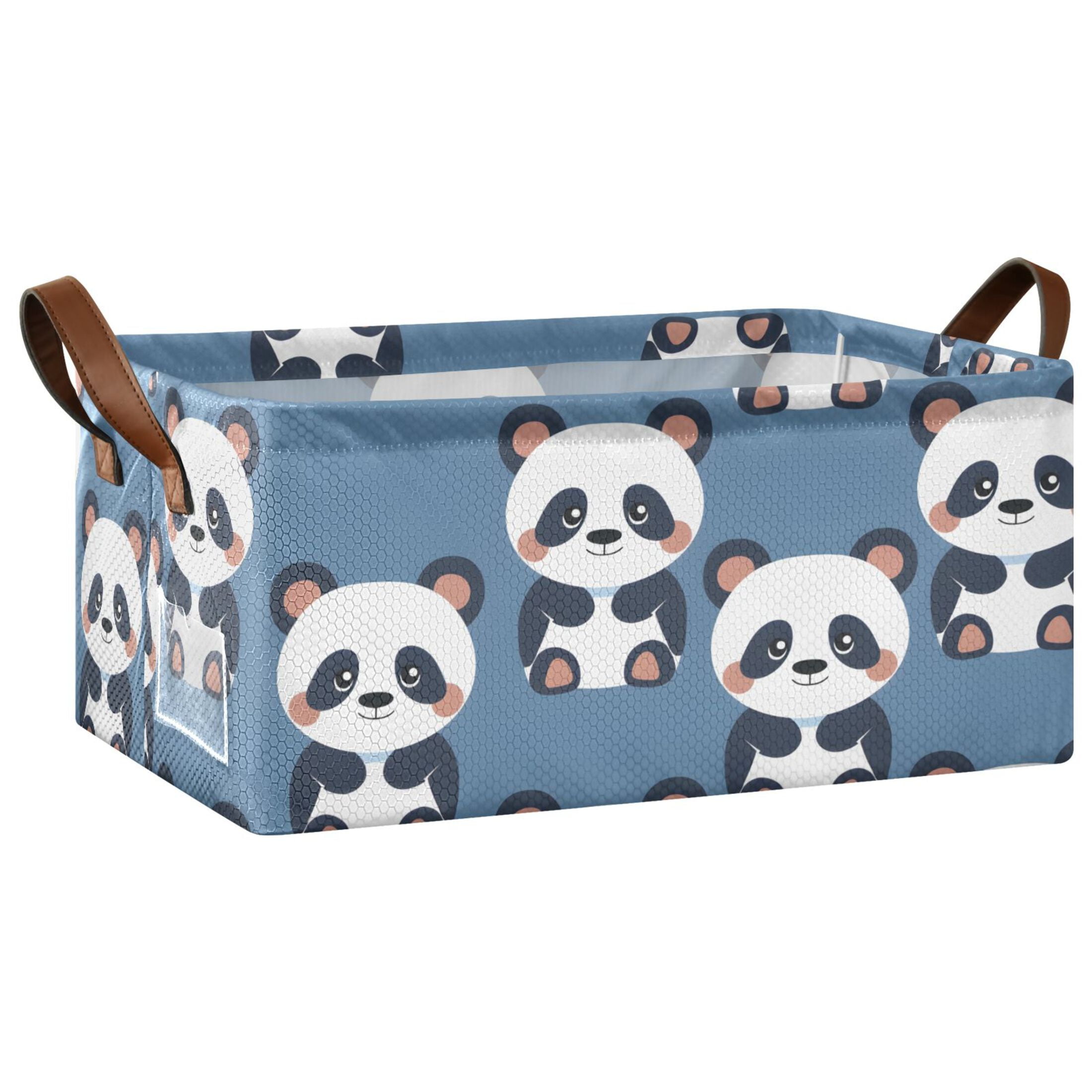 Cute Panda Sit Collapsible Storage Bins Fabric Shelf Baskets with ...