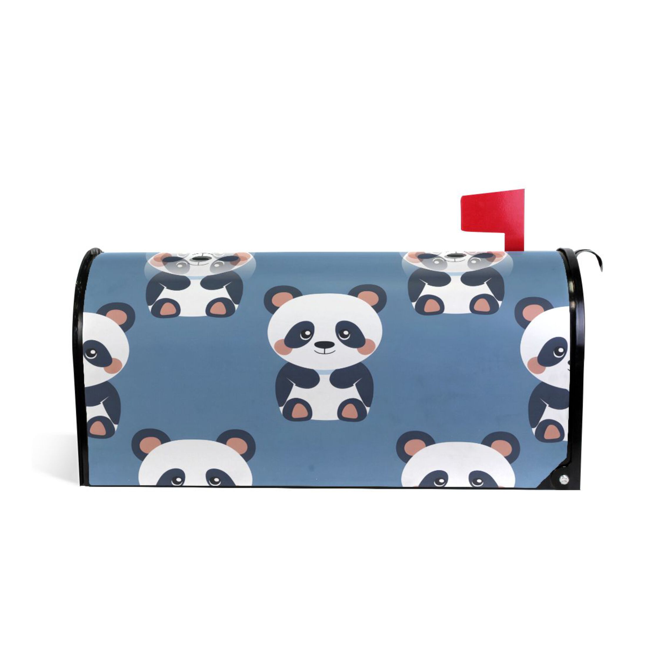 Cute Panda Sit Magnetic Mailbox Covers 21" X 18" Post Letter Box Wraps ...
