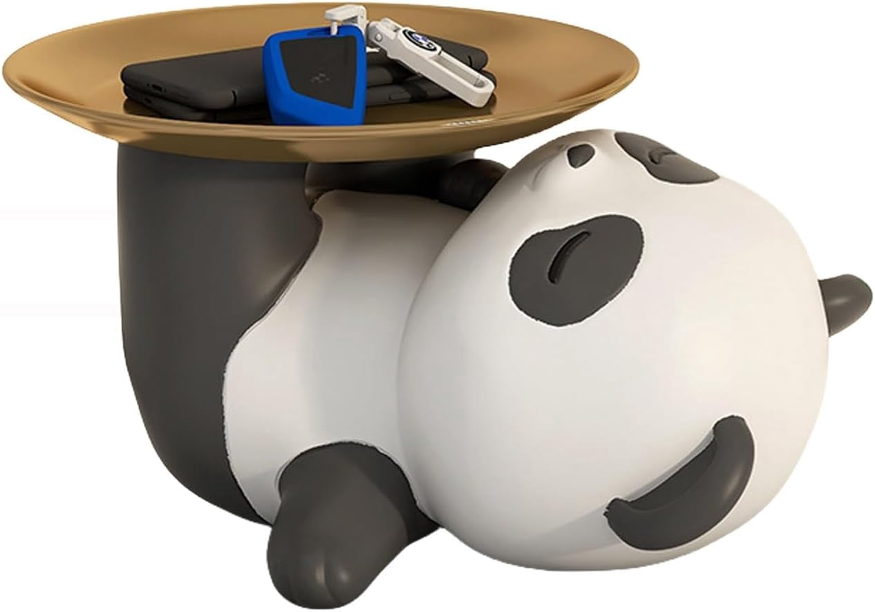 Cute Panda Statue Tray, Creative Resin Material Cute Panda Key Storage ...