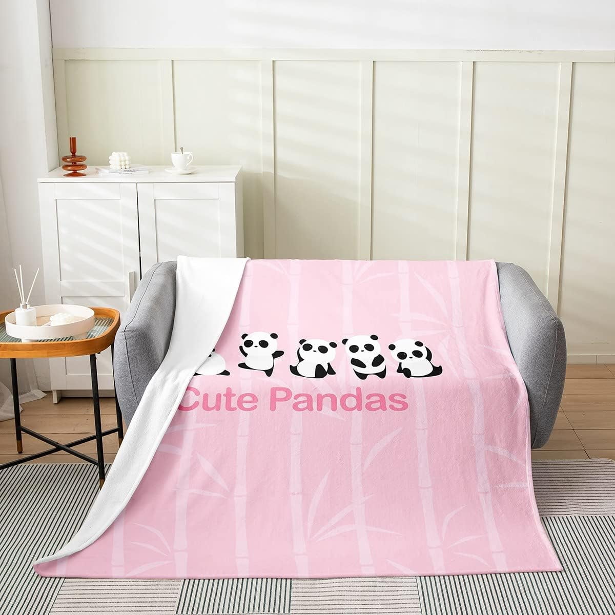 Cute Panda Throw Blanket Baby 30x40 Lovely Cartoon Wild Animals Decor ...