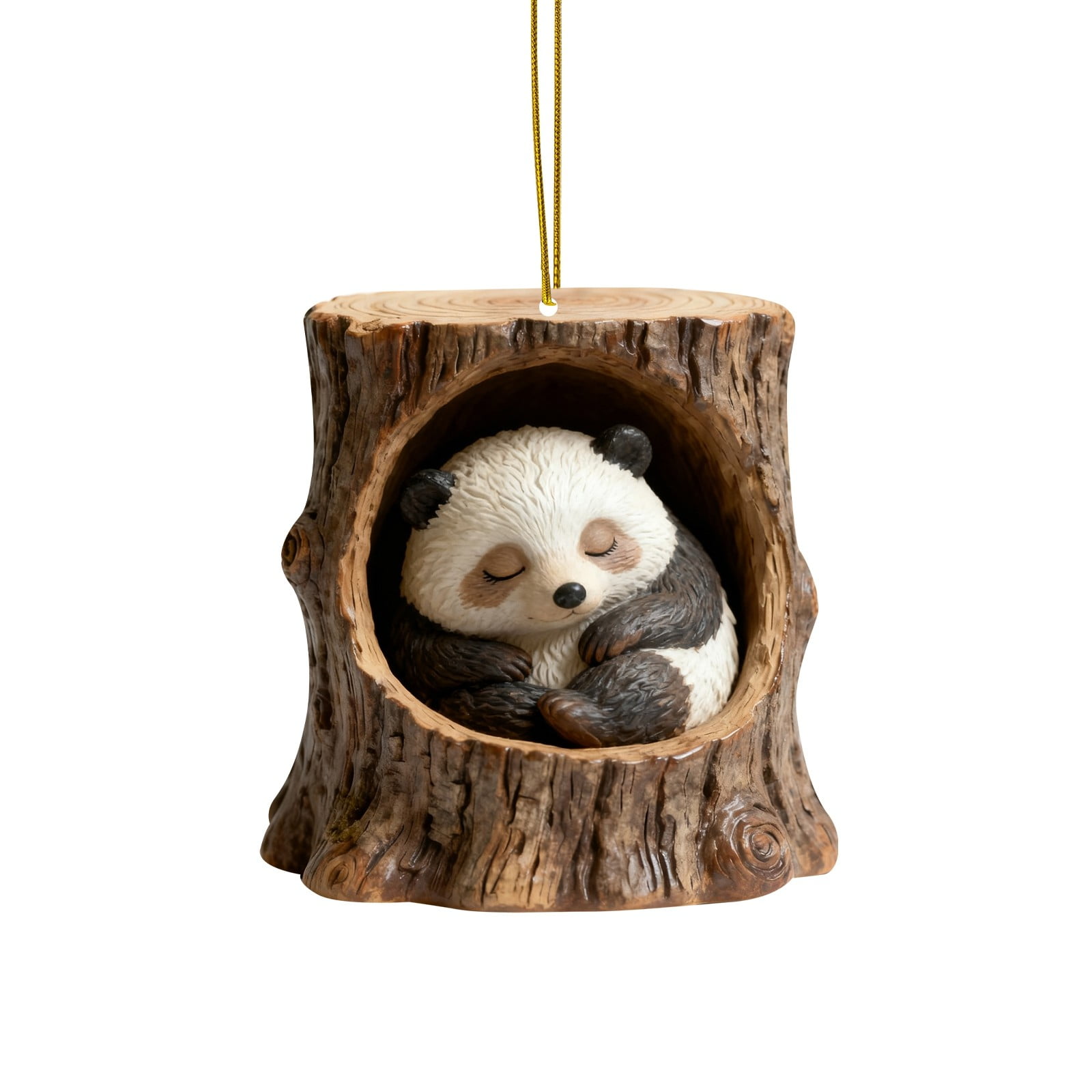 Cute Panda in Tree Stump Christmas Ornament - Adorable Hanging ...