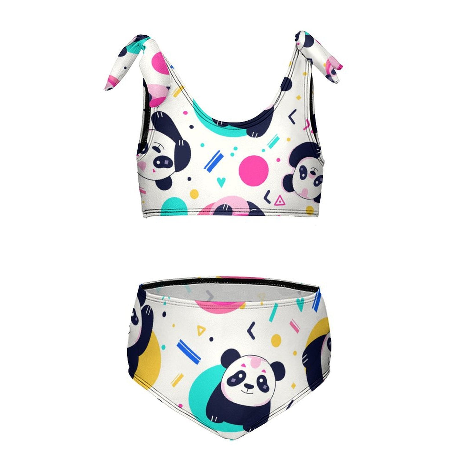 Cute Panda Two Piece Swimsuit Set, Bikini Swimsuit Suitable for Little ...