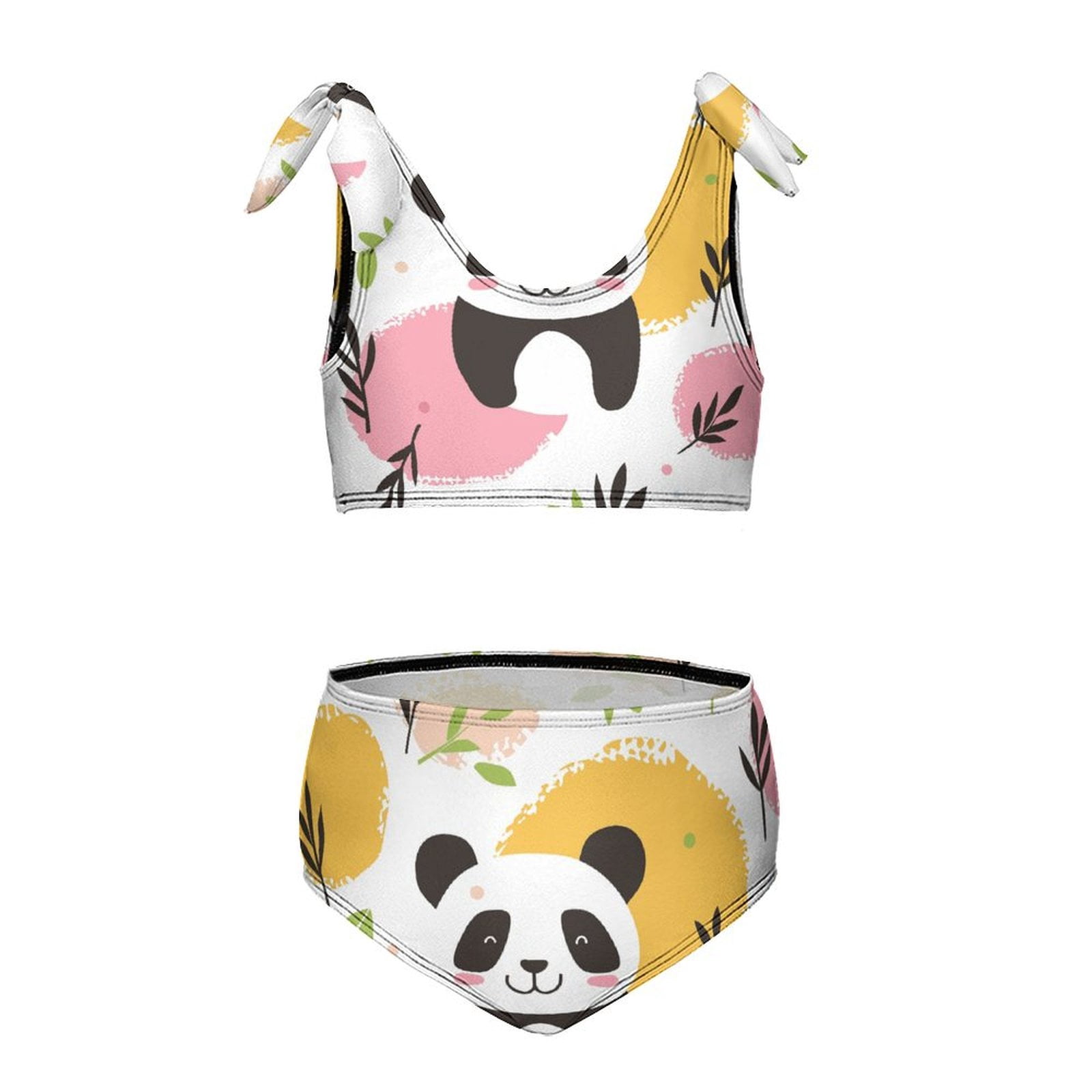 Cute Panda Two Piece Swimsuit Set, Bikini Swimsuit Suitable for Little ...
