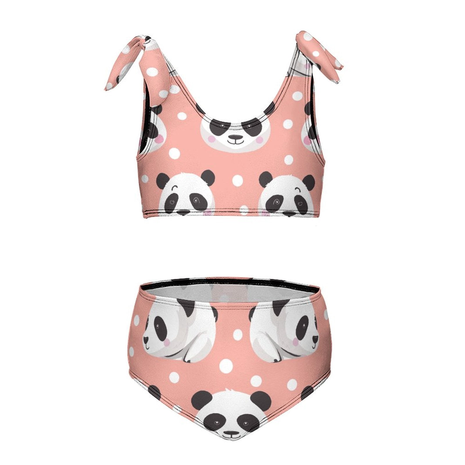 Cute Panda Two Piece Swimsuit Set, Bikini Swimsuit Suitable for Little ...
