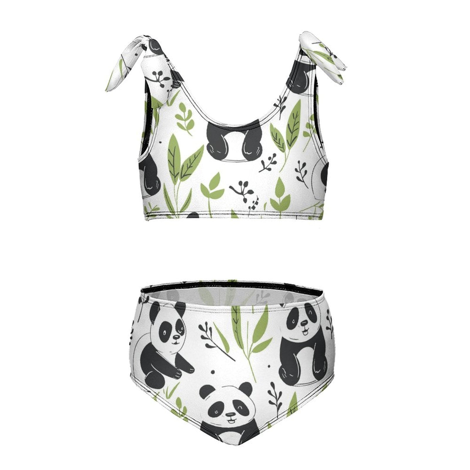Cute Panda Two Piece Swimsuit Set, Bikini Swimsuit Suitable for Little ...