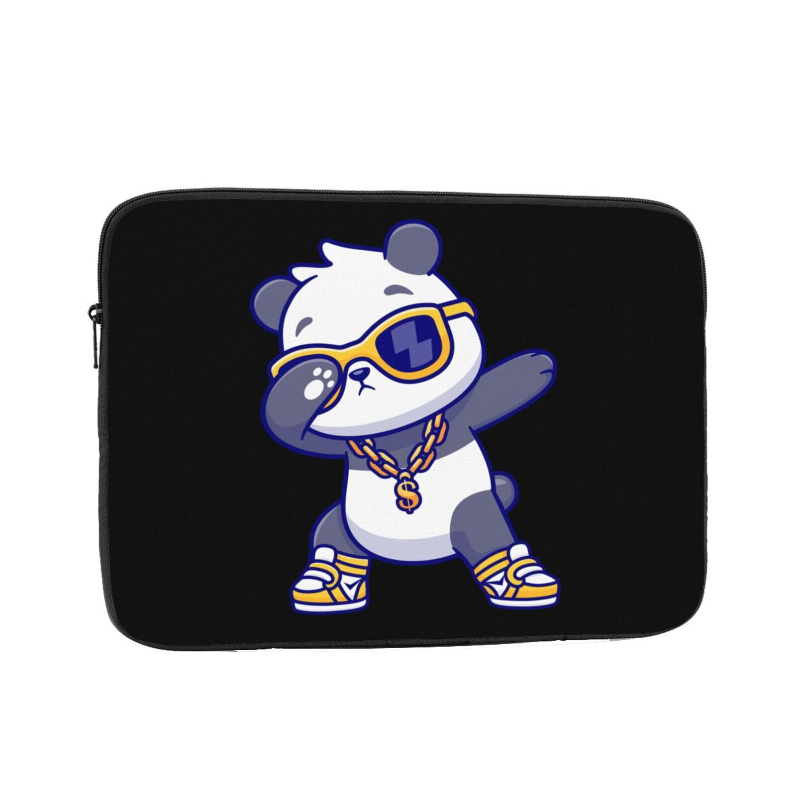 Cute Panda Wearing Gold Necklace & Glasses 13 inch Portable Laptop ...