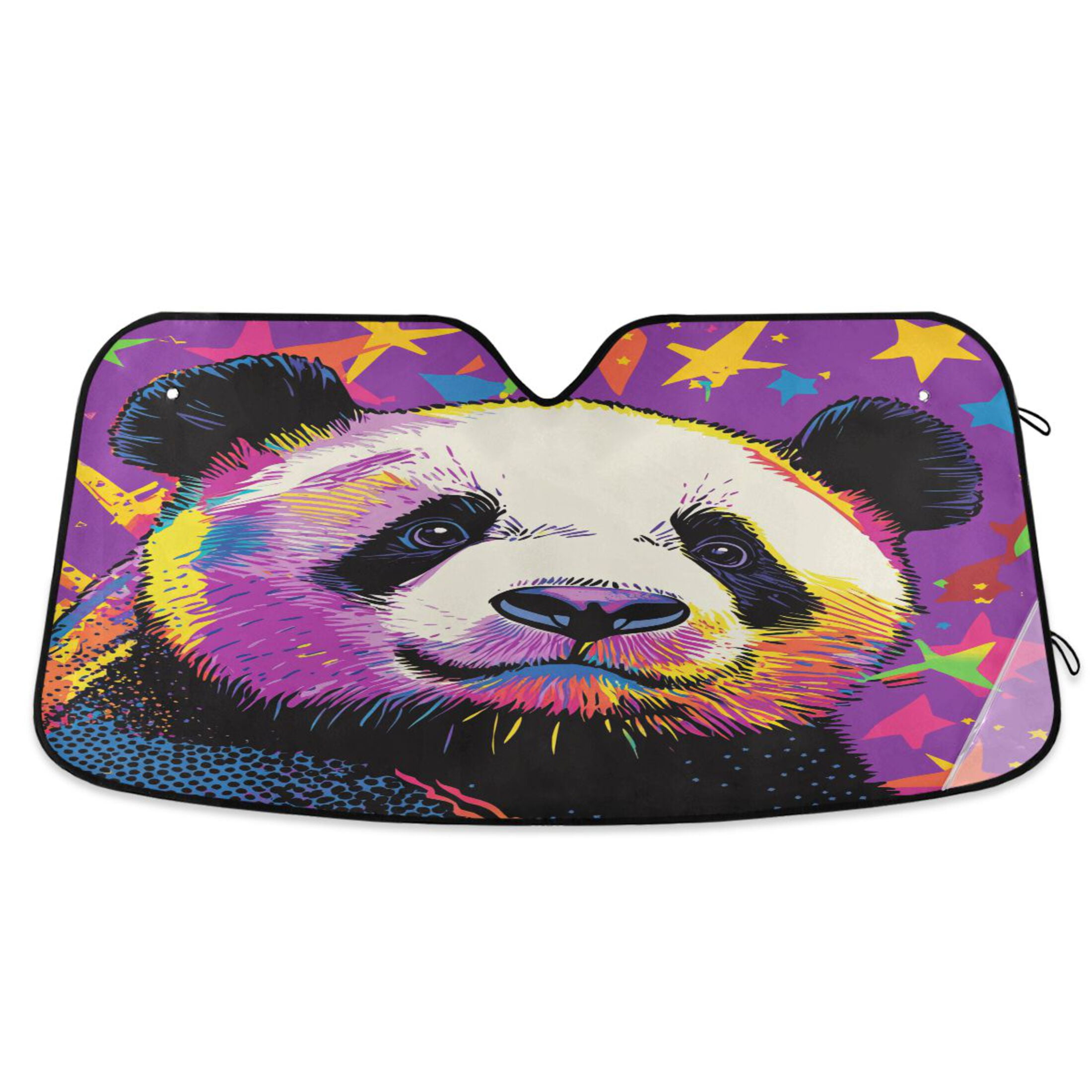 Cute Panda and Star Car Windshield Sun Shade Foldable Car Front Window ...