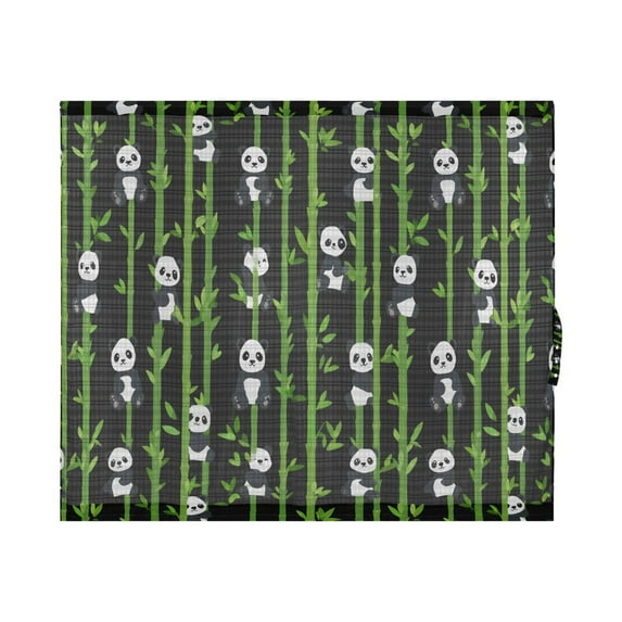 Cute Pandas Door Curtain Blackout Thermal Insulated Door Side Curtain ...