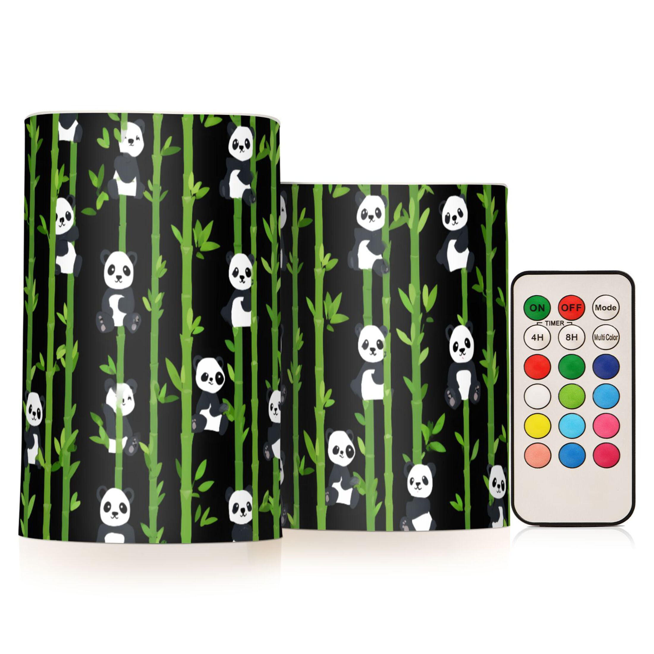 Cute Pandas Flameless LED Candle Set with Remote, Battery Operated ...
