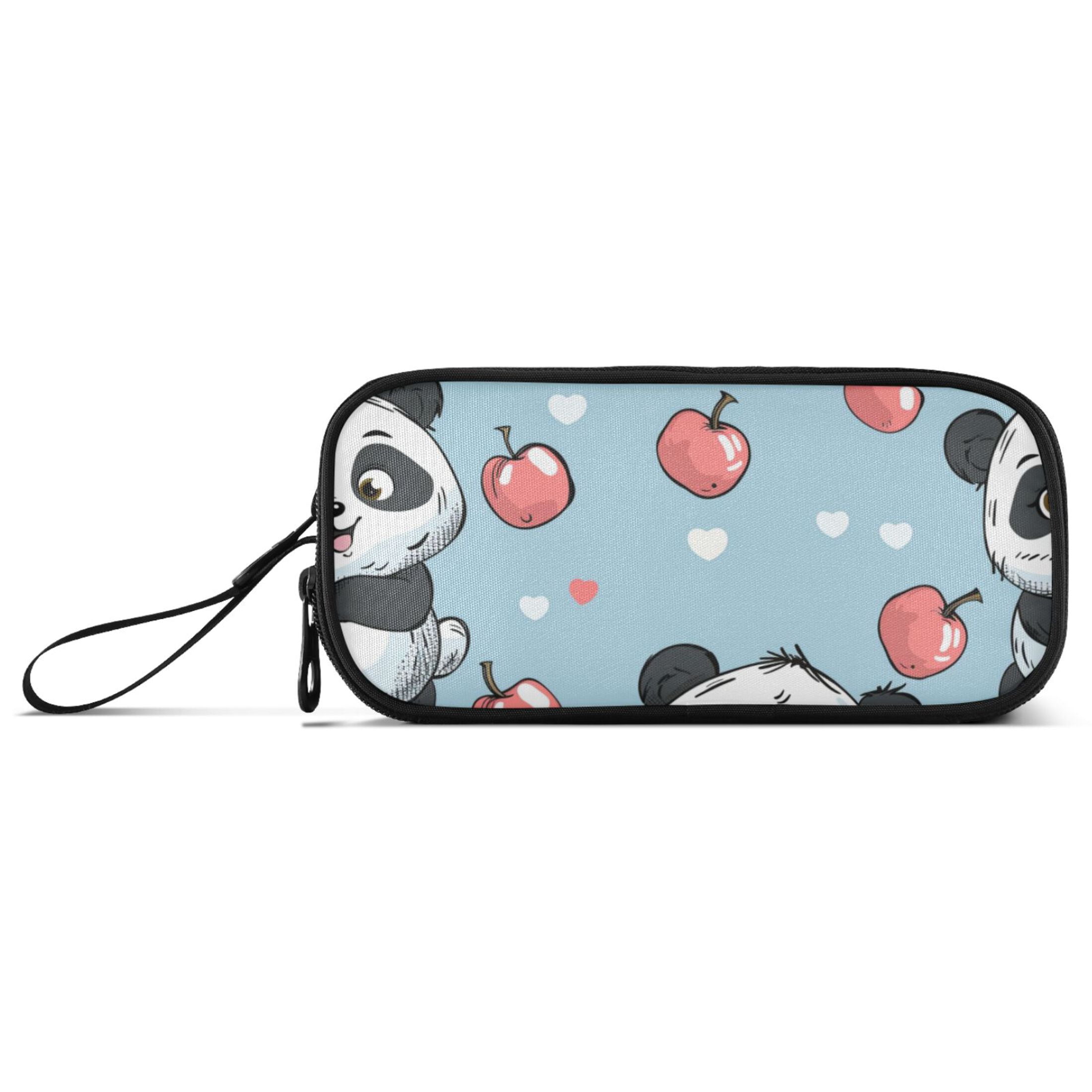Cute Pandas Hearts Fruits Pencil Case Stationary Holder Pen Bag Pencil ...