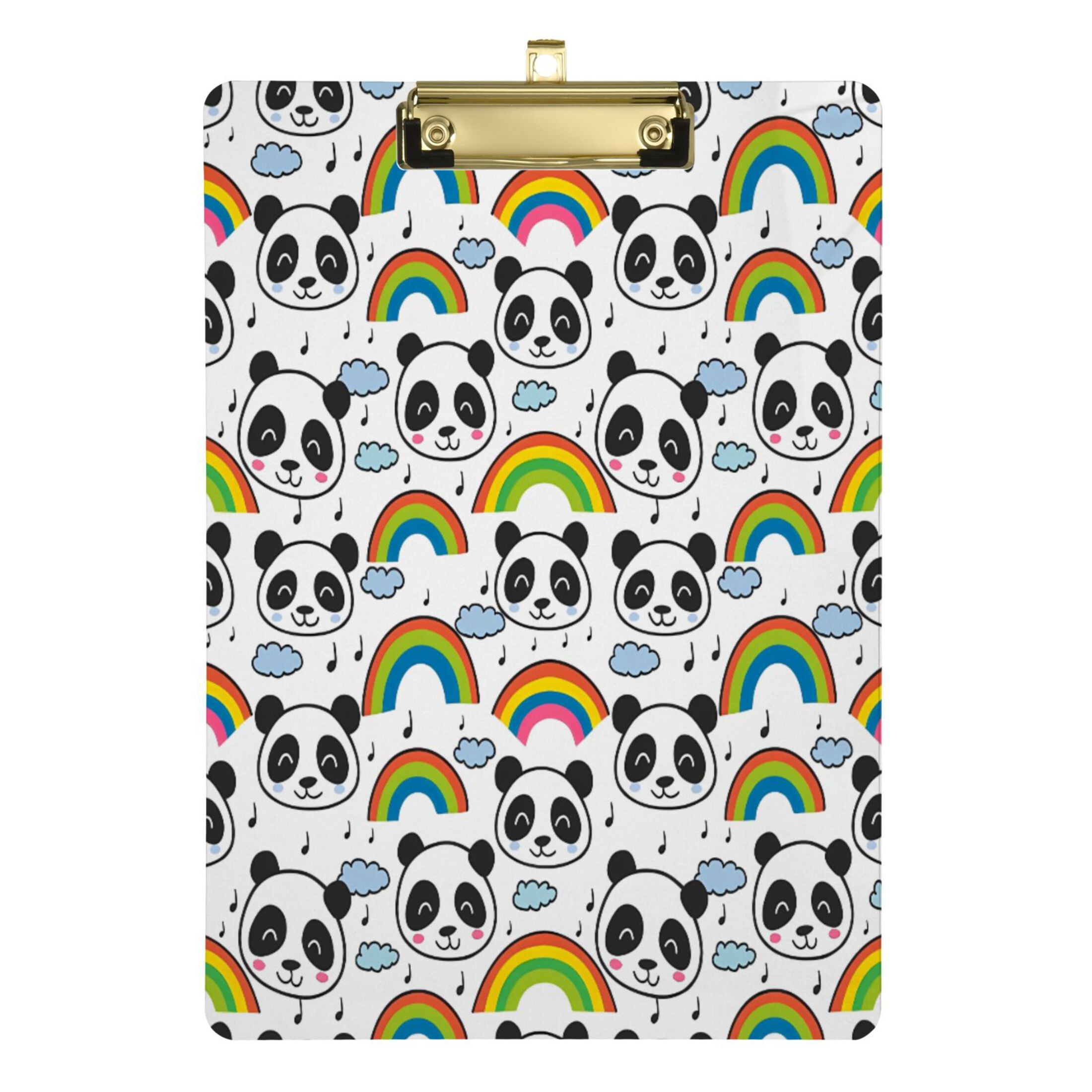 Cute Pandas and Rainbows Acrylic Clipboards A4 Standard Letter Size ...