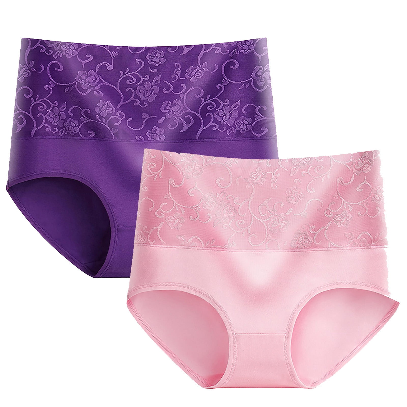 Cute Panties 2pc High Waist Tummy Panties for Women, Cotton Underwear ...