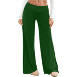Cute Pants, Audhol Wide Leg Yoga Pants for Women Cute Fold Over ...