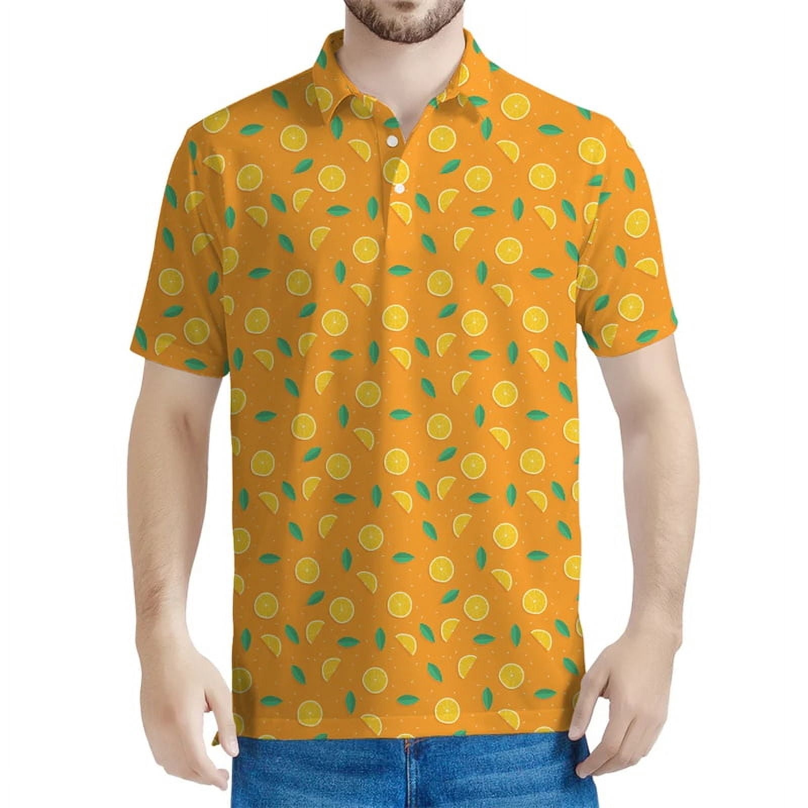 Cute Papaya Orange Graphic Polo Shirt Men 3D Printed Fruits Summer ...