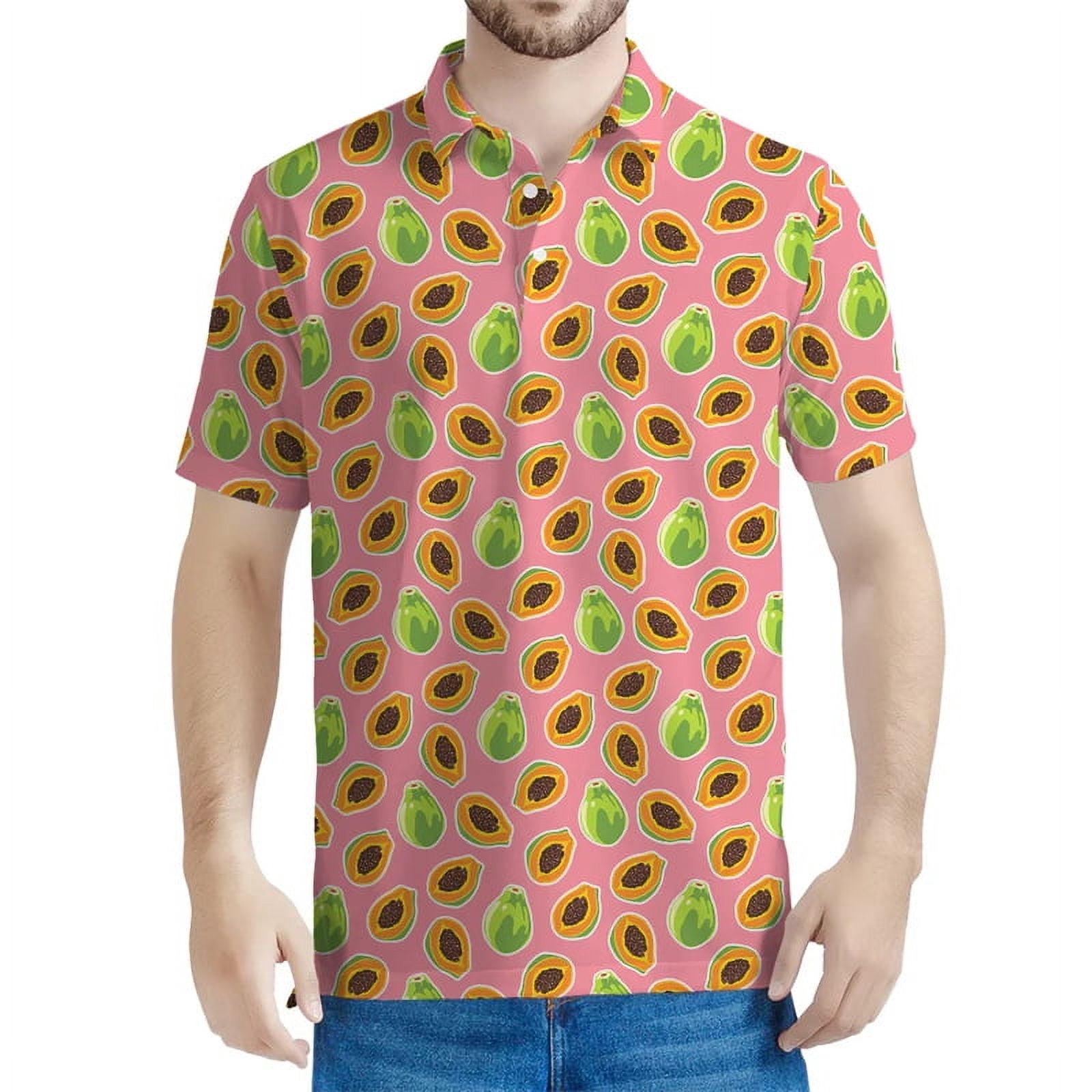 Cute Papaya Orange Graphic Polo Shirt Men 3D Printed Fruits Summer ...