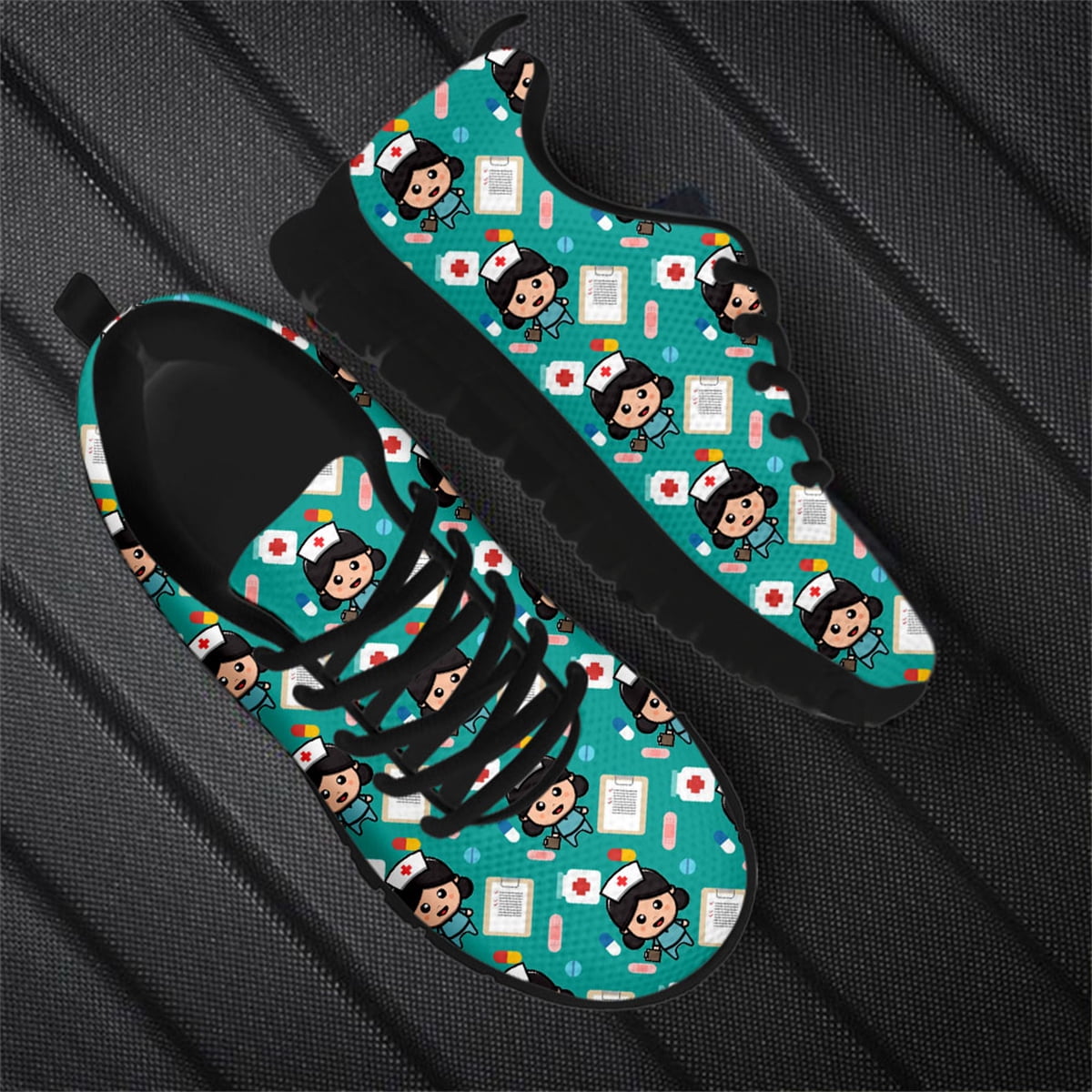 Cute Paramedic Nurse Shoes Medical Printing Flat Shoes Surgeon Design ...