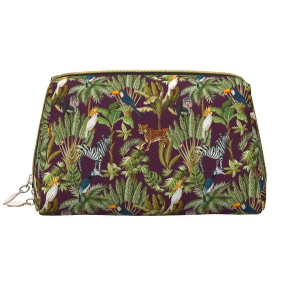 Cute Parrot Baboon Leopard Zebra Makeup Bag, Large Capacity Cosmetic ...