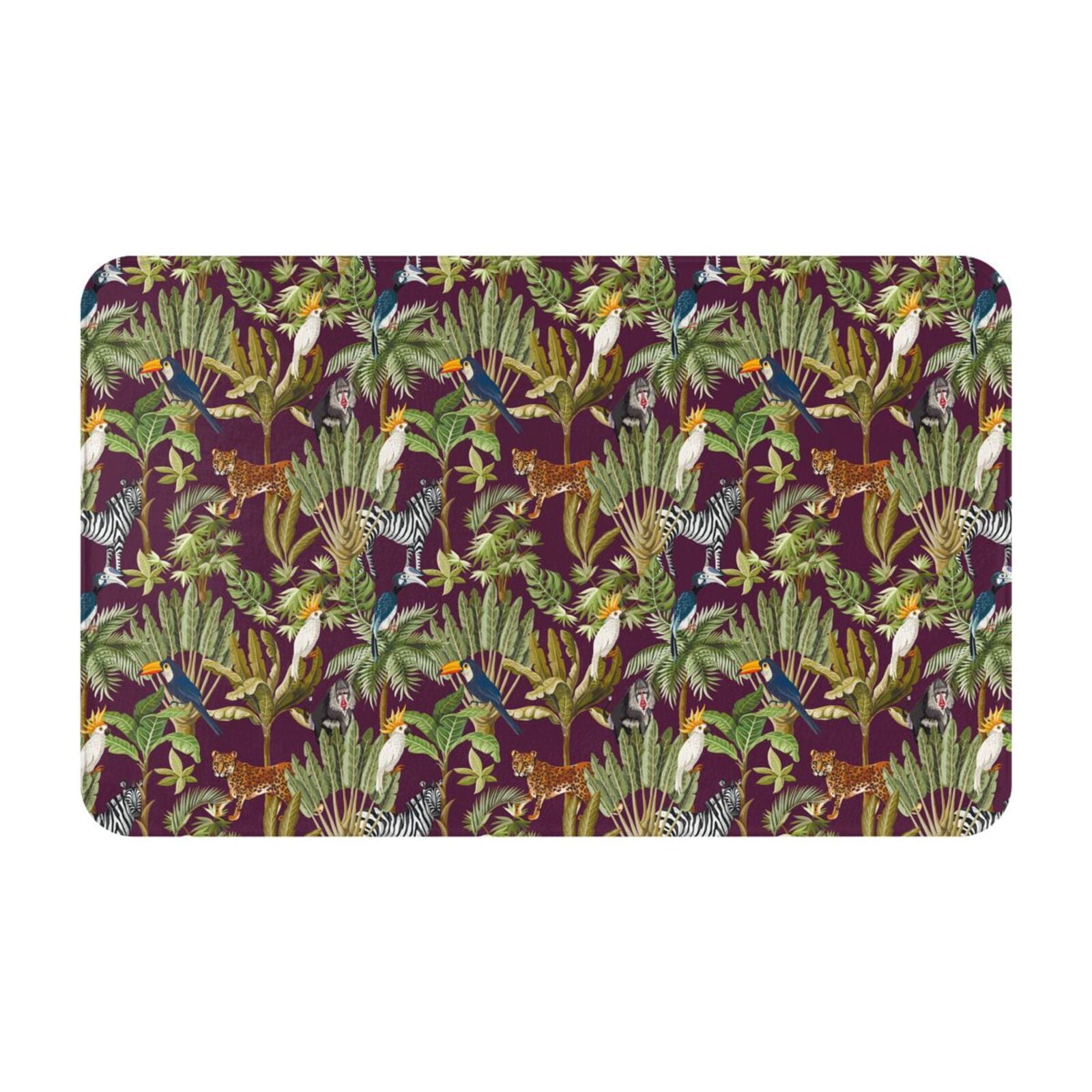 Cute Parrot Baboon Leopard Zebra Outdoor Indoor Door Mat, Non Slip Bath ...