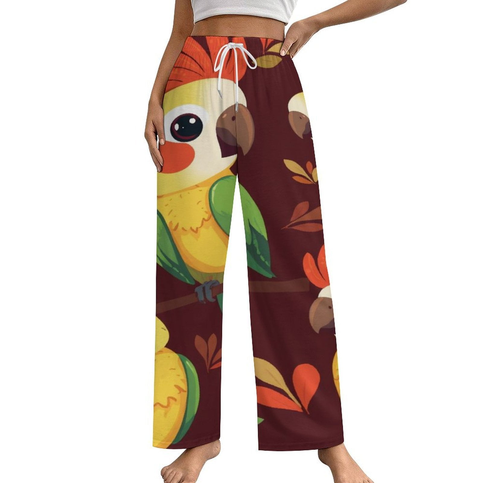 Cute Parrot Pattern Design Women's Pajama Pants Casual Trousers ...