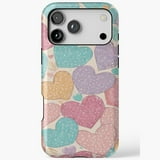 Cute Pastel Hearts Pattern Design iPhone Case 11 through 17 Pro Max ...