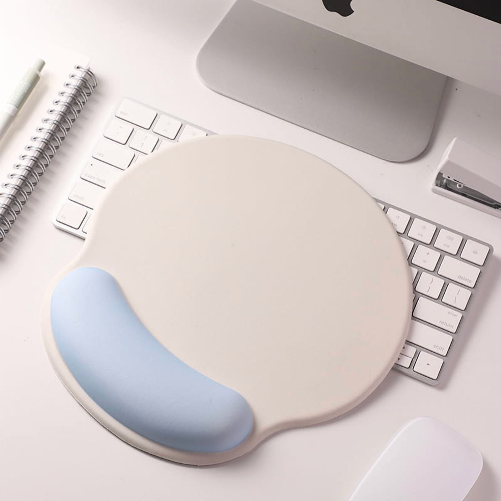 Cute Pastel Mouse Pad with Wrist Rest Non-Slip Ergonomic Memory Foam ...