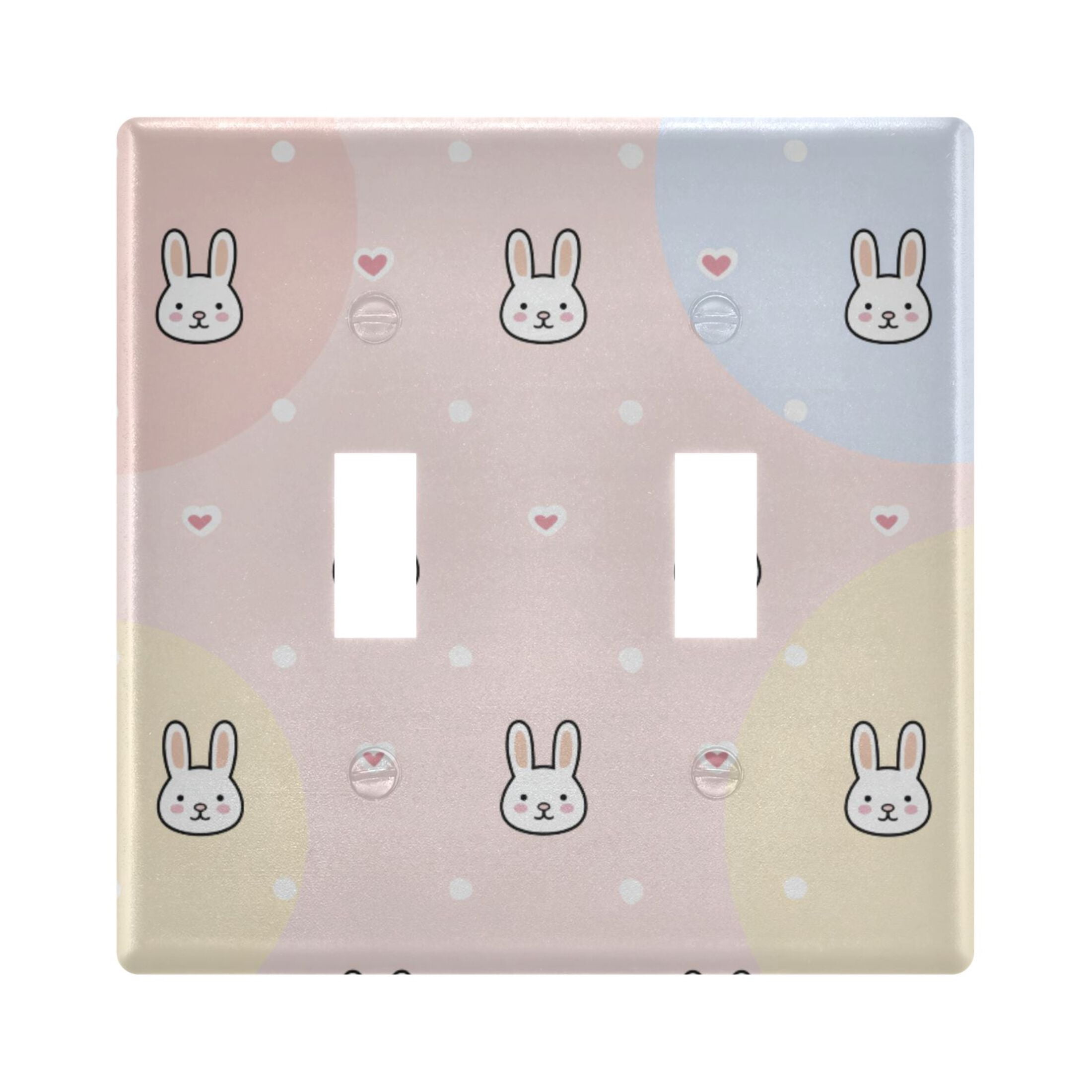 Cute Pastel Polka Dots Hearts Rabbit Valentine Light Switch Cover ...
