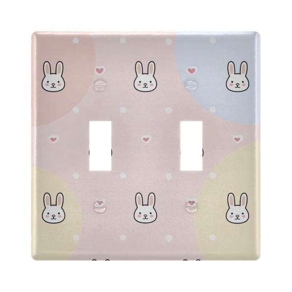Cute Pastel Polka Dots Hearts Rabbit Valentine Light Switch Cover ...