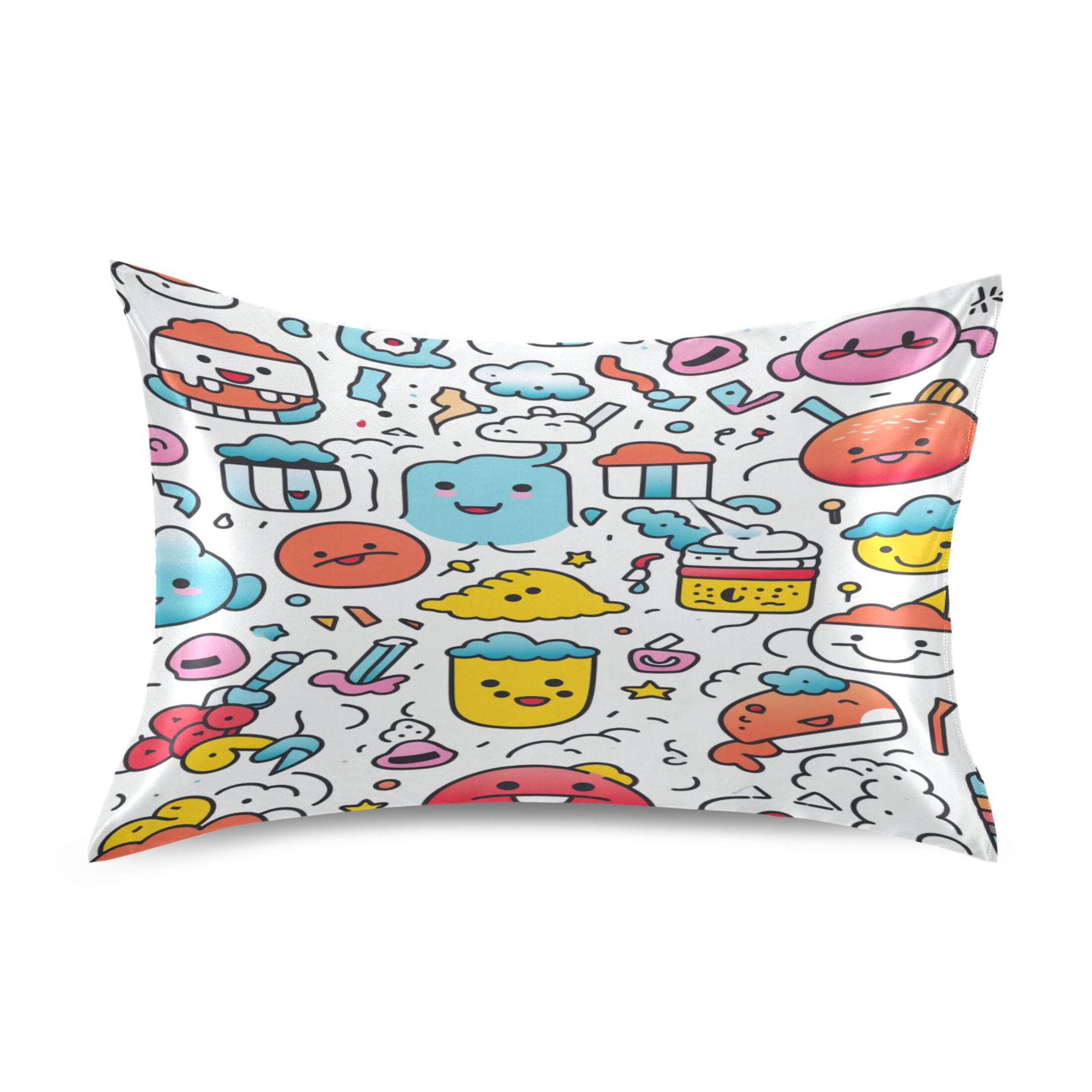 Cute Pattern Design King Size Satin Pillowcase 40''x20'' Double-Sided ...