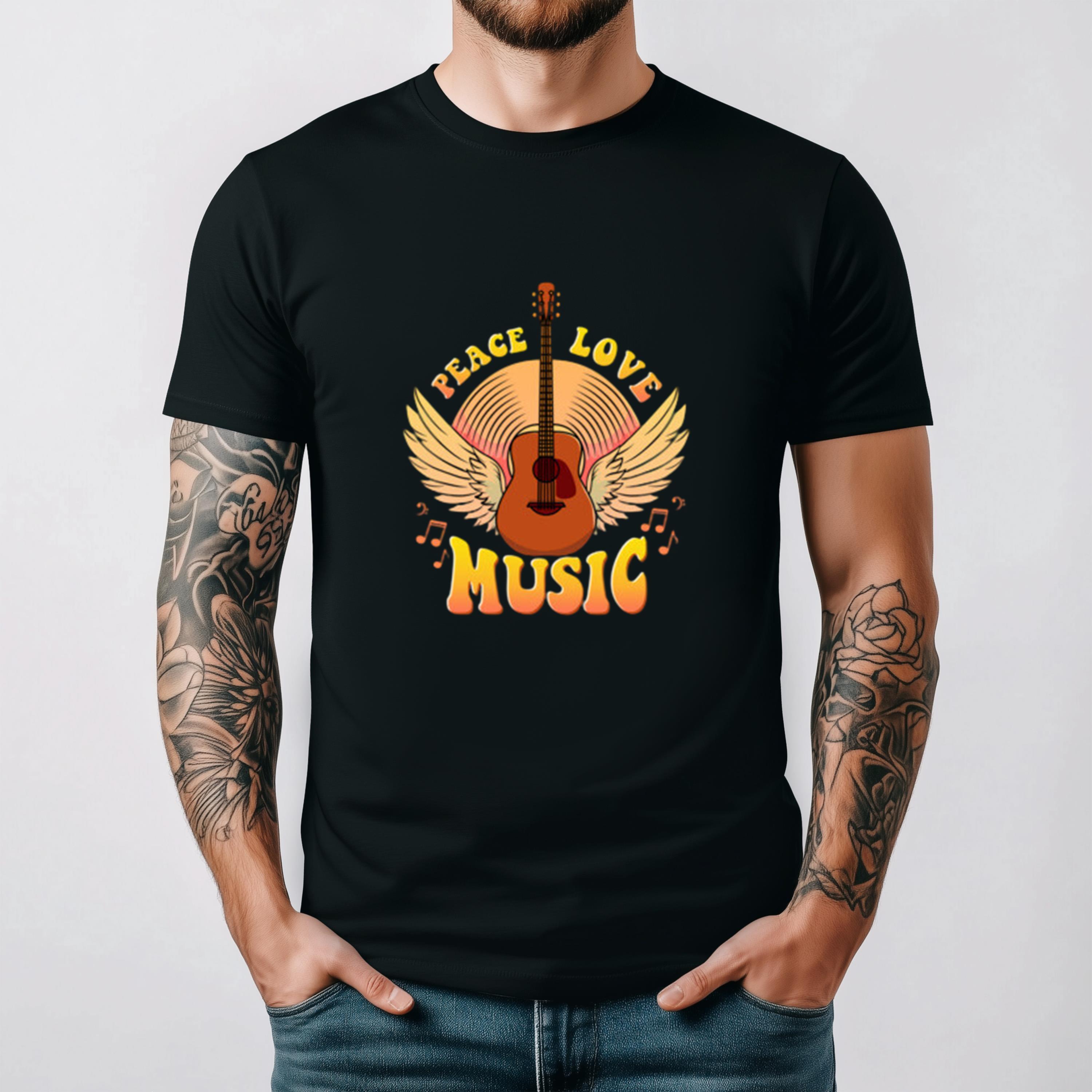 Cute Peace Love Music Hippie Hipster Festival Fun Unisex T-Shirt up to ...