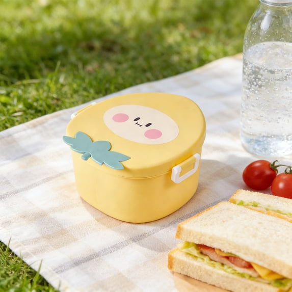 Cute Peach Shaped Kids Bento Box, Divided Lunch Container with ...
