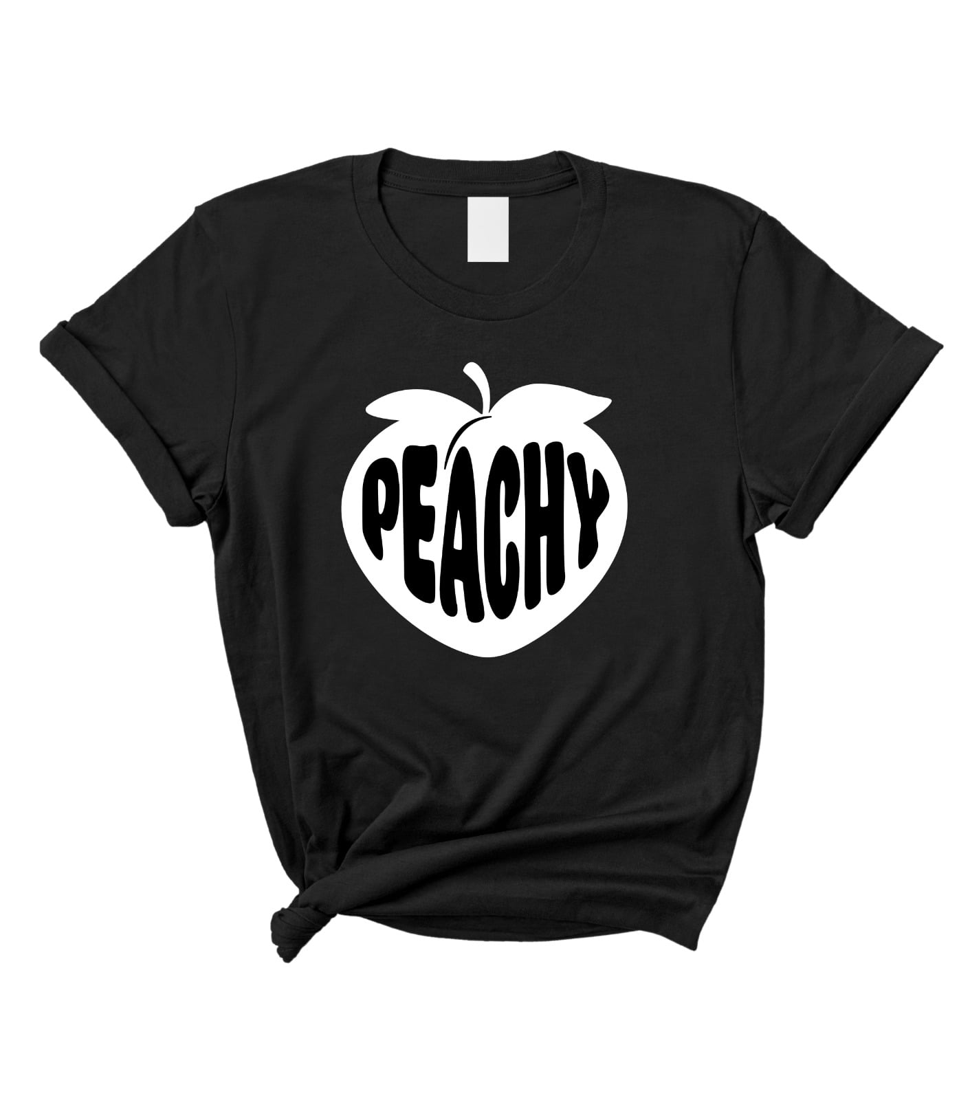 Cute Peachy Fruit Women's Black Graphic T-Shirt Top - Walmart.com