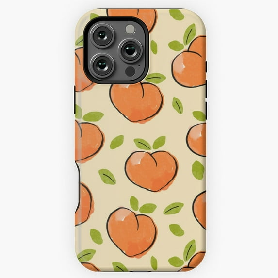 Cute Peachy Peaches Fruit Pattern Phone Case for iPhone 16 15 14 13 12 ...